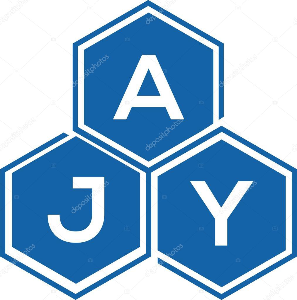 Diseño del logotipo de la letra AJY sobre fondo blanco. AJY iniciales creativas letra logo ...