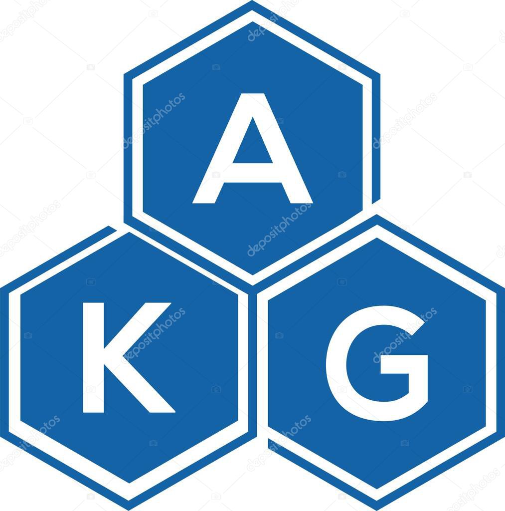 Diseño del logotipo de la letra AKG sobre fondo blanco. AKG iniciales ...