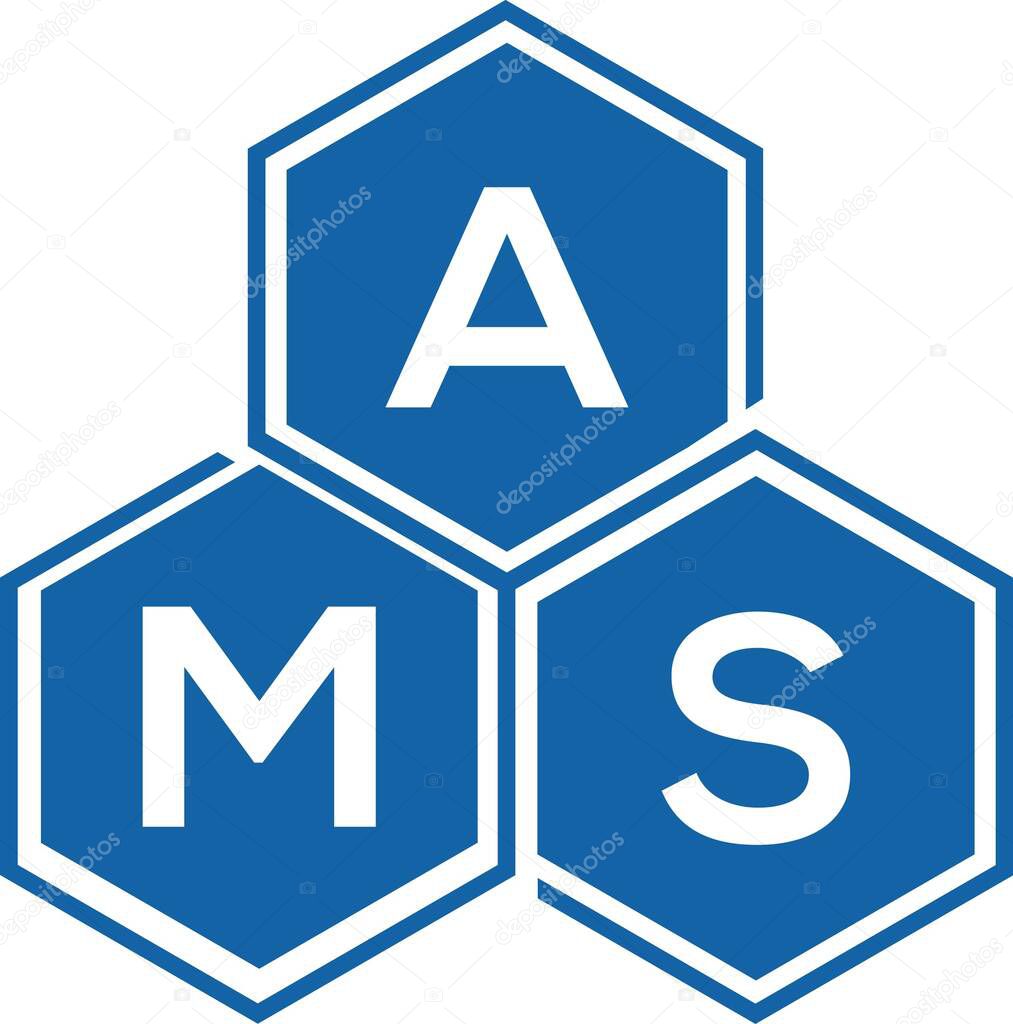 Diseño del logotipo de la letra AMS sobre fondo blanco. AMS iniciales ...