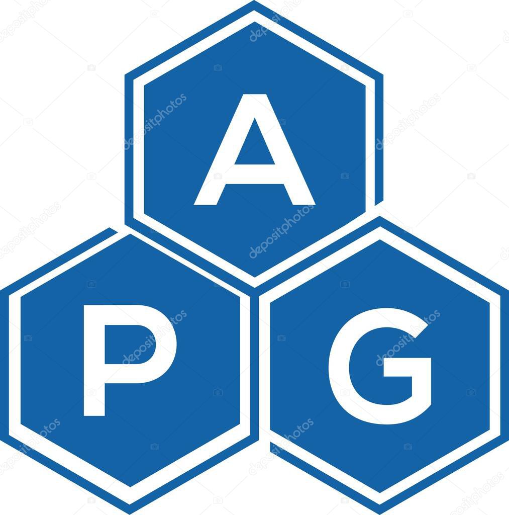 Diseño del logotipo de la letra APG sobre fondo blanco. APG iniciales ...