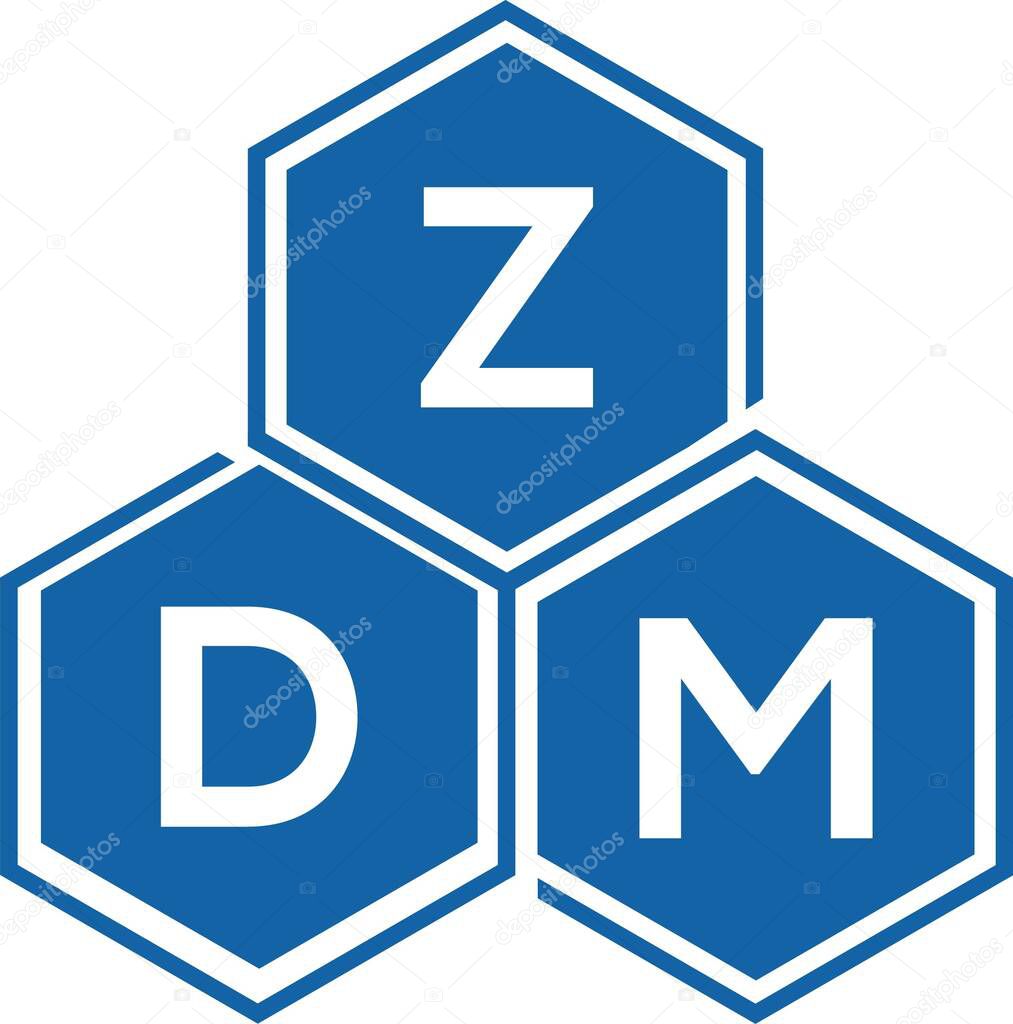 Diseño del logotipo de la letra ZDM sobre fondo blanco. ZDM iniciales ...