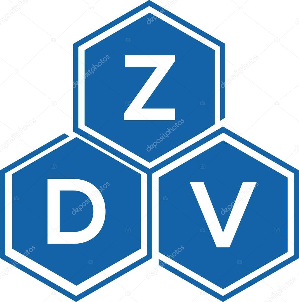 Diseño del logotipo de la letra ZDV sobre fondo blanco. ZDV iniciales ...