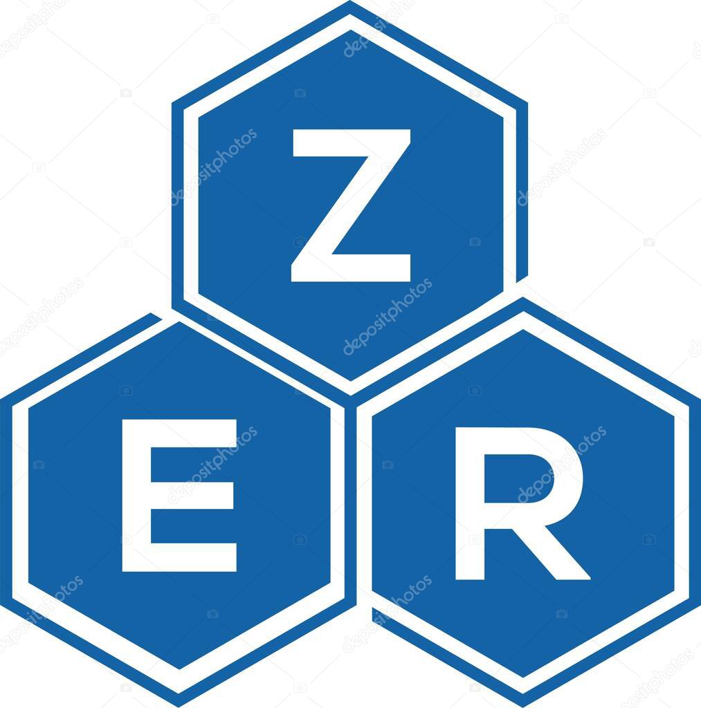Diseño del logotipo de la letra ZER sobre fondo blanco. ZER iniciales ...