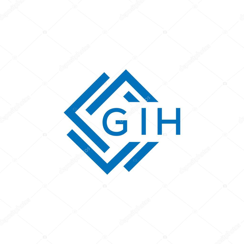 Diseño del logotipo de la letra GIH sobre fondo blanco. concepto de ...