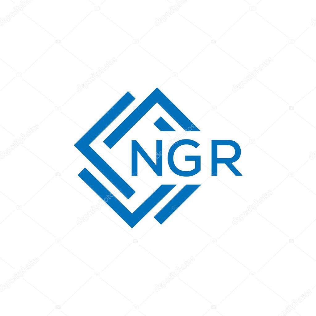 Diseño del logotipo de la letra NGR sobre fondo blanco. NGR creativo círculo letra logo concepto ...