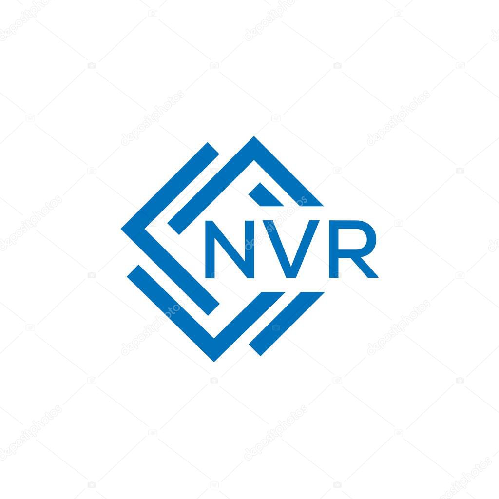 Diseño del logotipo de la carta NVR sobre fondo blanco. NVR creativo ...