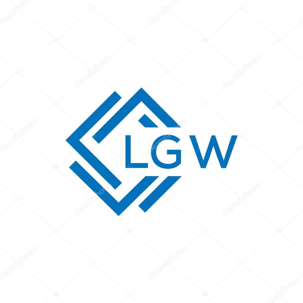 Diseño del logotipo de la letra LGW sobre fondo blanco. concepto de logotipo de letra círculo ...