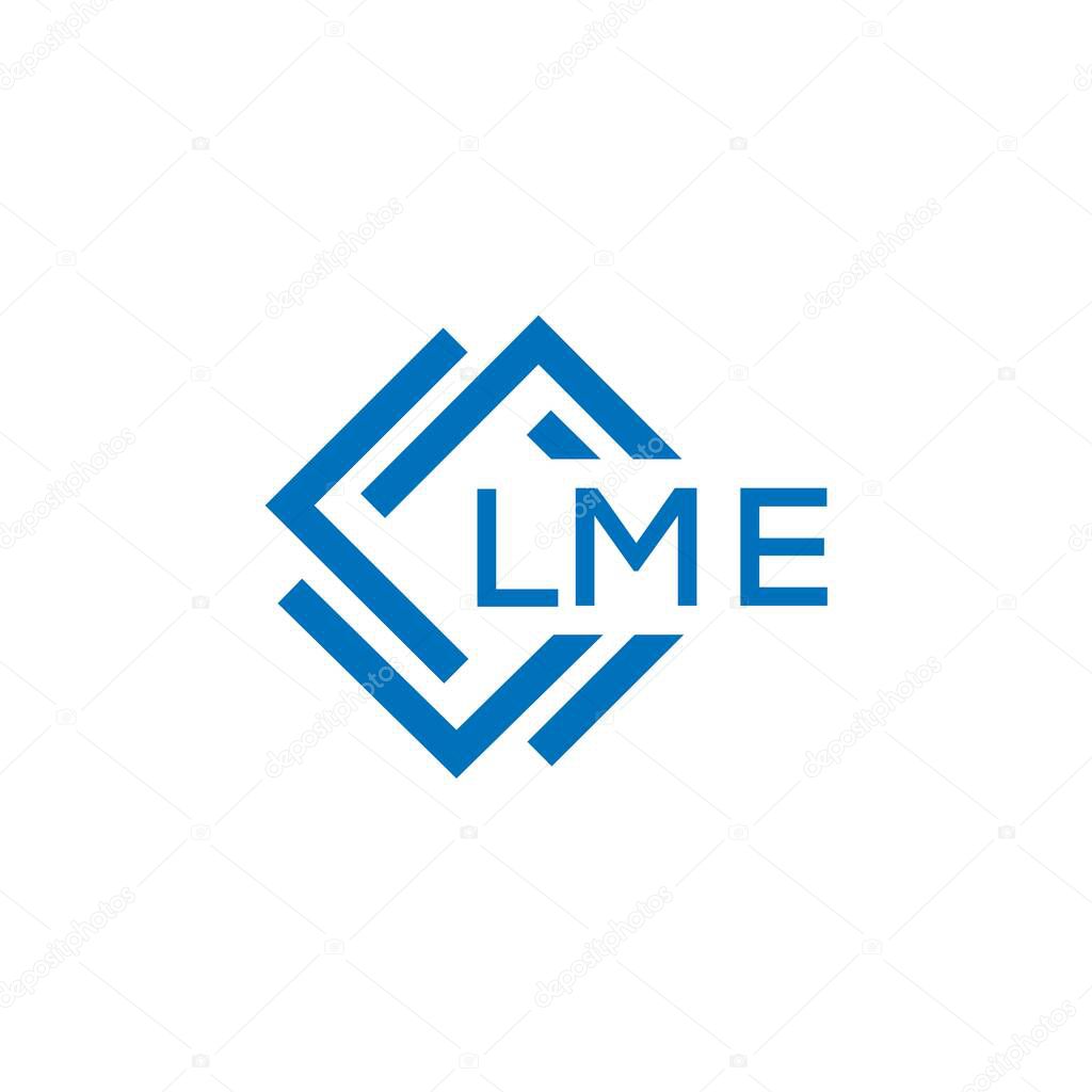 Diseño del logotipo de la letra LME sobre fondo blanco. LME creativo círculo letra logo concepto ...