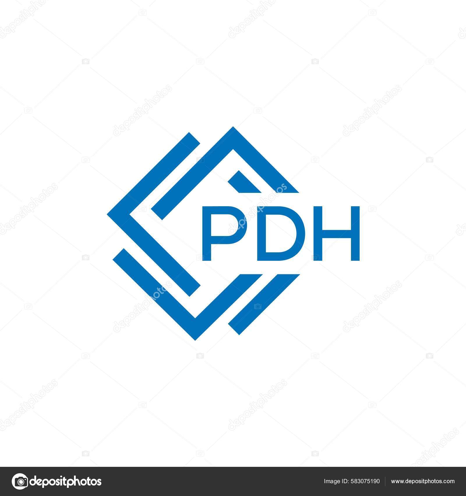 Diseño Del Logotipo Letra Pdh Sobre Fondo Blanco Pdh Creativo vector ...