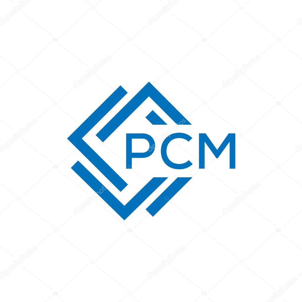 Diseño del logotipo de la letra PCM sobre fondo blanco. PCM creativo ...