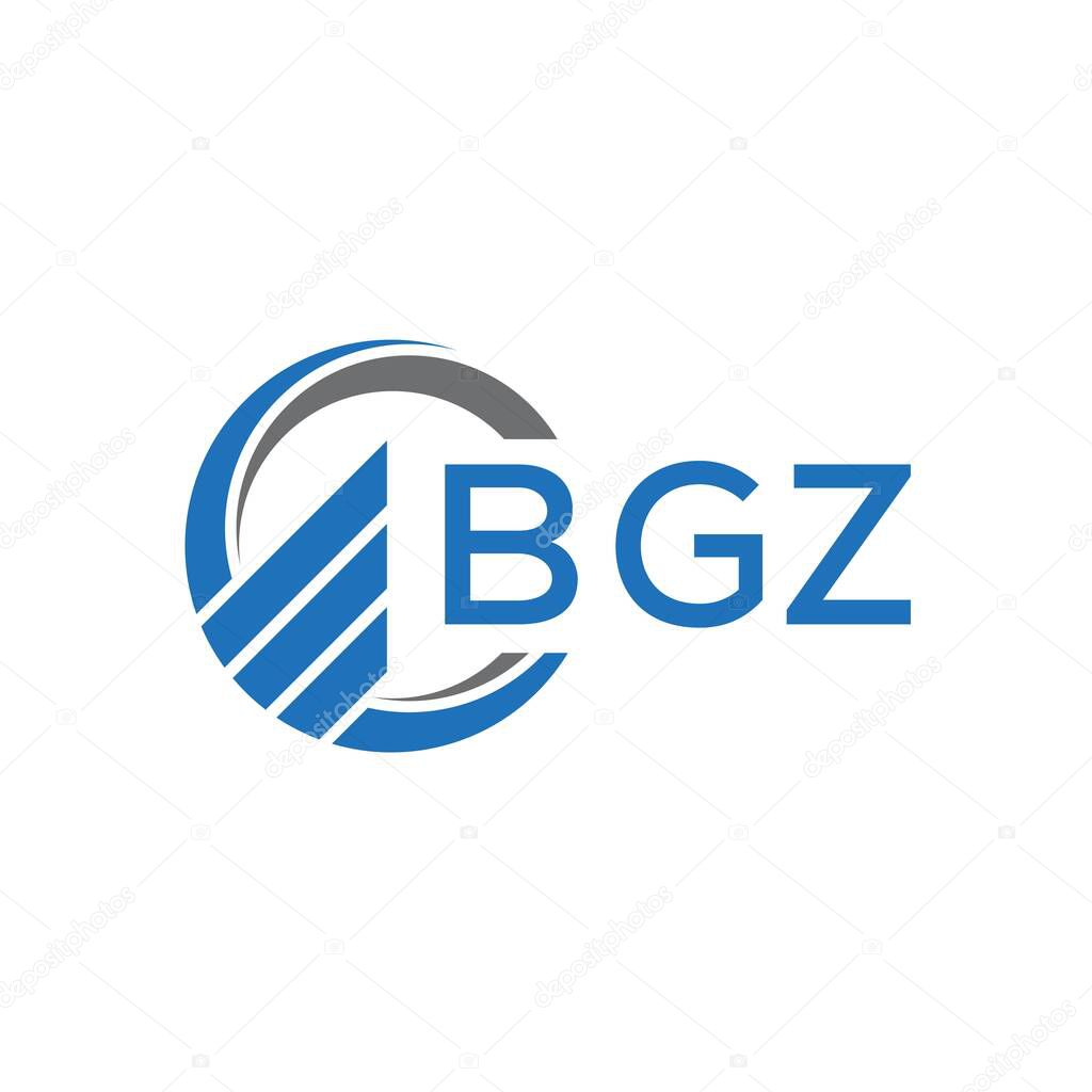BGZ Diseño de logotipo de contabilidad plana sobre fondo blanco. BGZ iniciales creativas ...