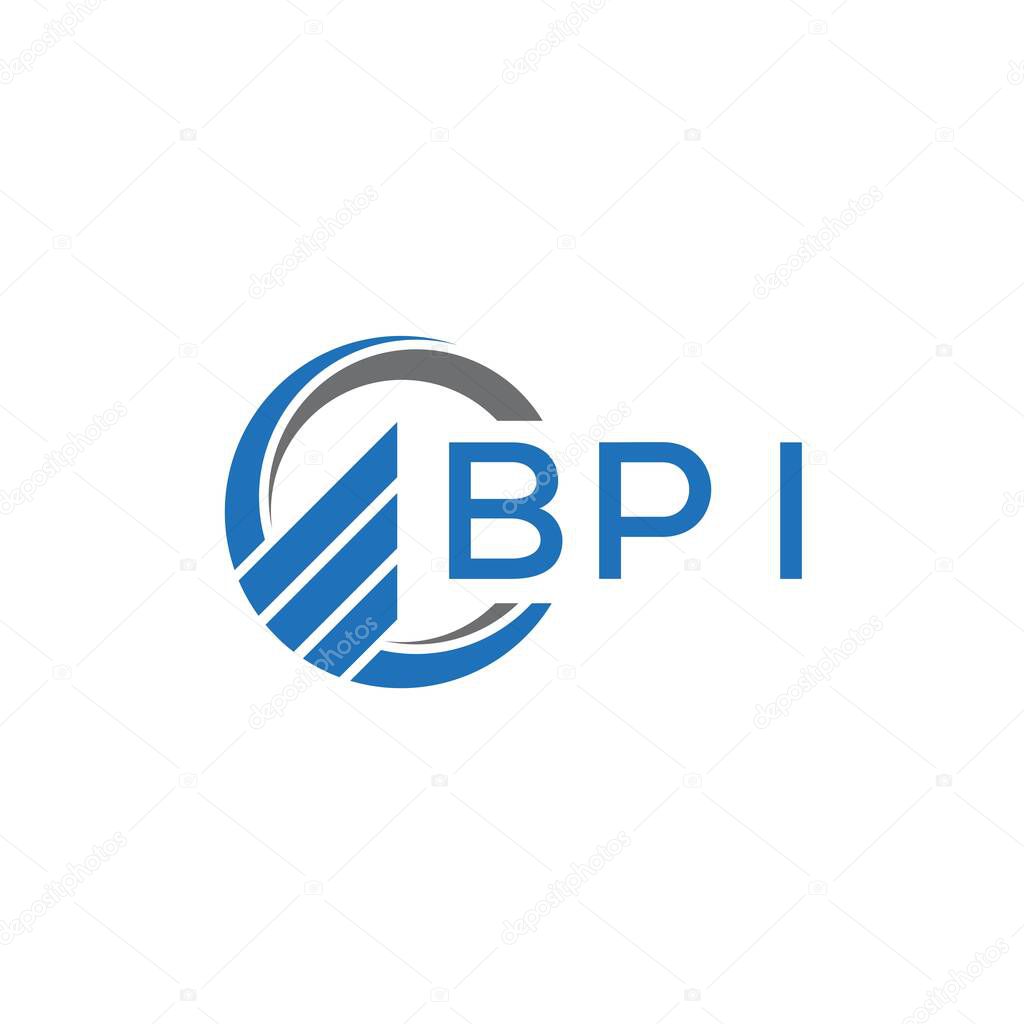 BPI Dise o de logotipo de contabilidad plana sobre fondo blanco. BPI iniciales creativas ...