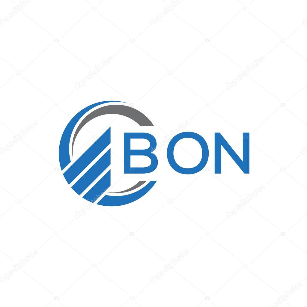 BON Diseño de logotipo de contabilidad plana sobre fondo blanco. BON ...