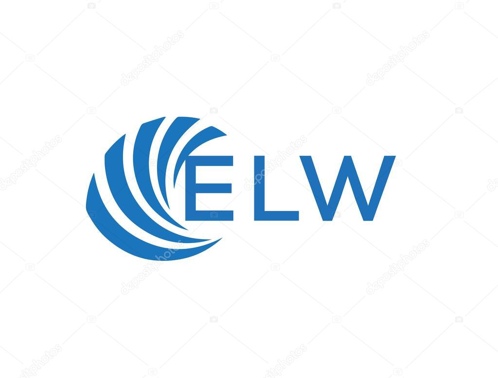 ELW letter logo design on white background. ELW creative circle letter ...