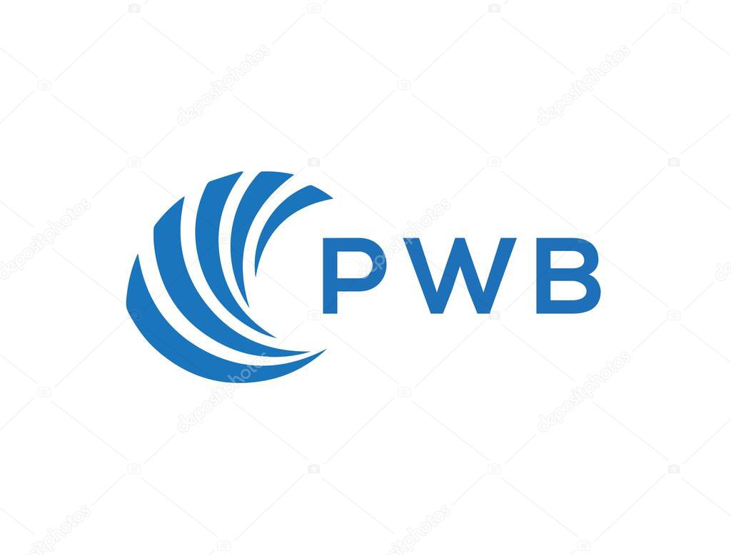 Diseño del logotipo de la letra PWB sobre fondo blanco. PWB creativo ...
