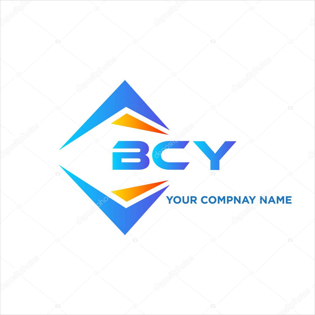 Diseño de logotipo de tecnología abstracta BCY sobre fondo blanco. BCY ...