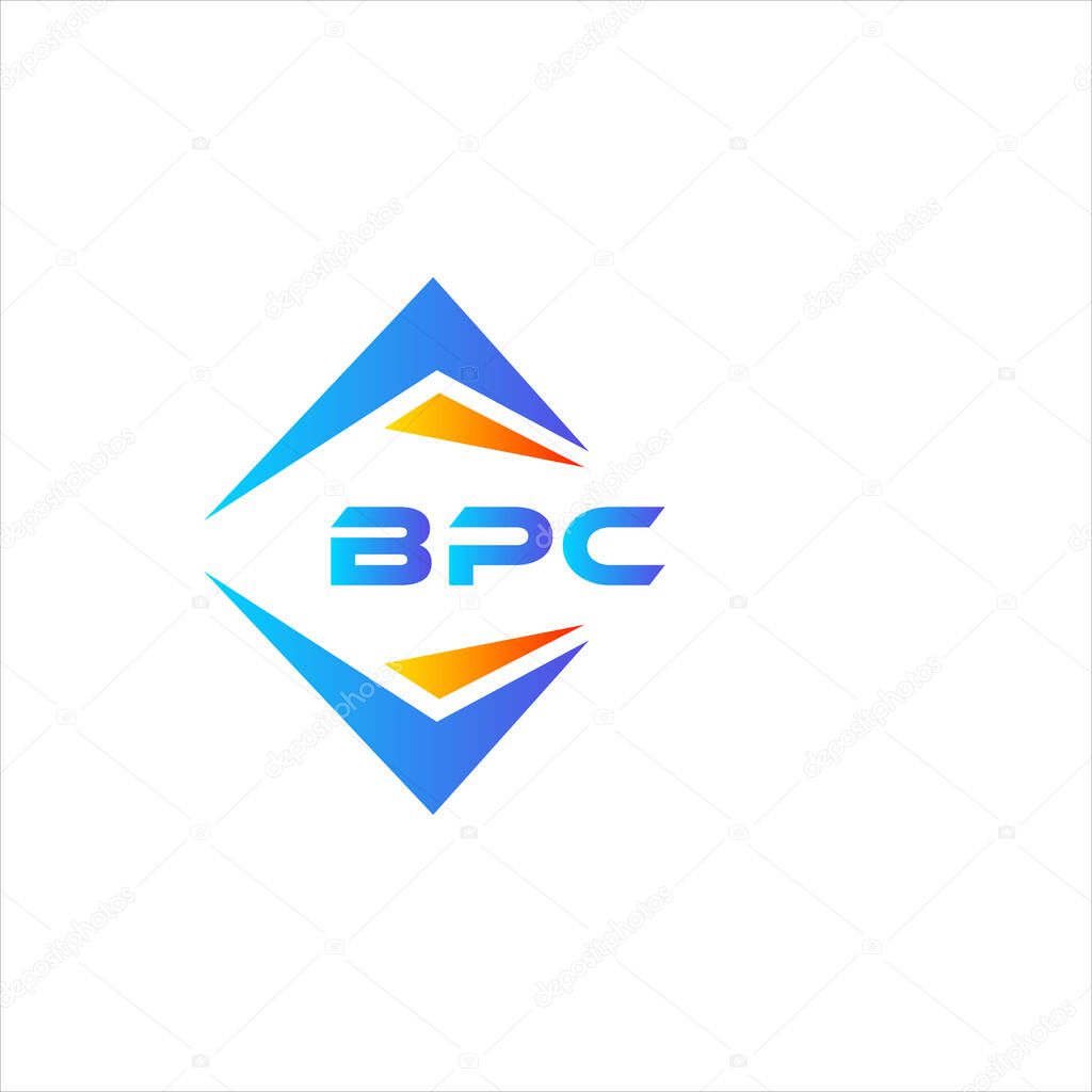 Diseño de logotipo de tecnología abstracta BPC sobre fondo blanco. BPC ...