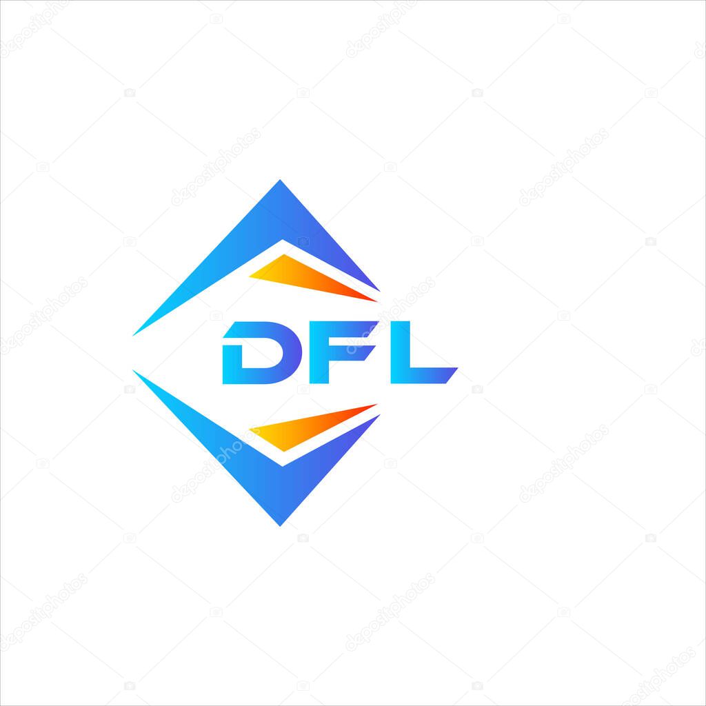Diseño de logotipo de tecnología abstracta DFL sobre fondo blanco. DFL ...