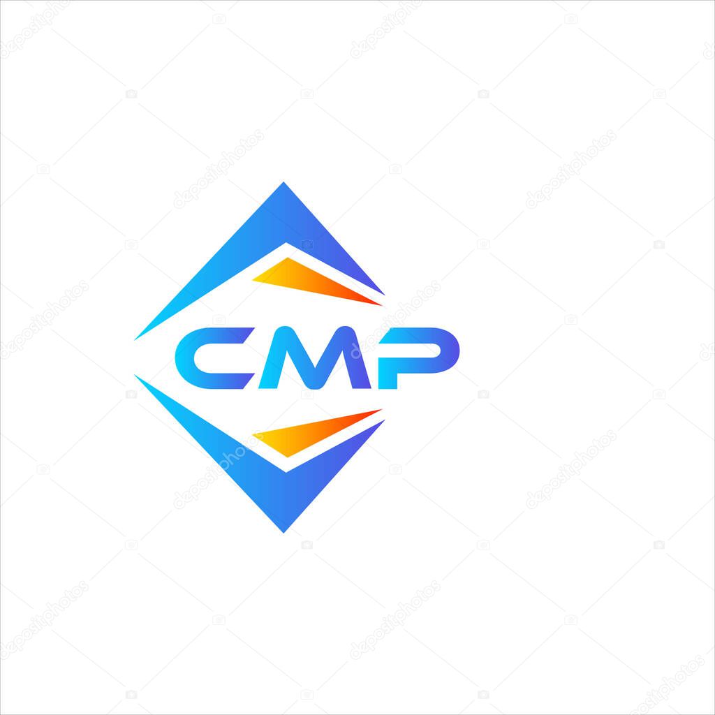 Diseño de logotipo de tecnología abstracta CMP sobre fondo blanco. CMP ...