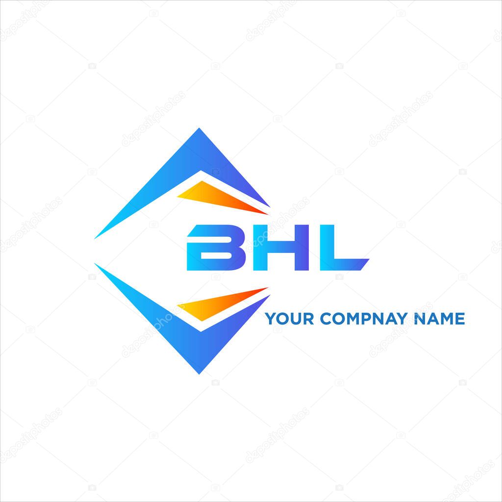 Diseño de logotipo de tecnología abstracta BHL sobre fondo blanco. BHL ...