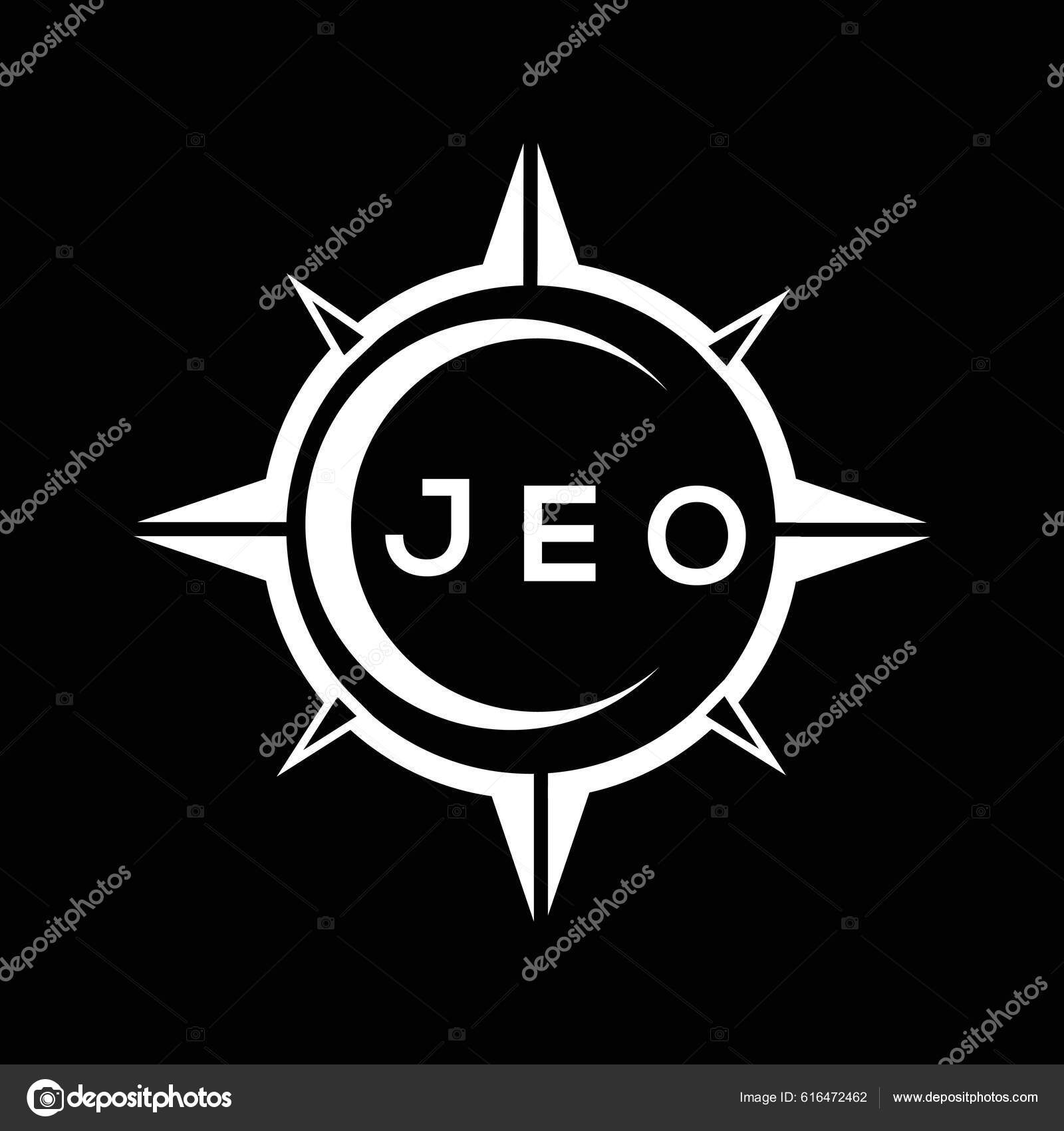 Jeo Abstract Technology Circle Setting Logo Design Black Background Jeo ...
