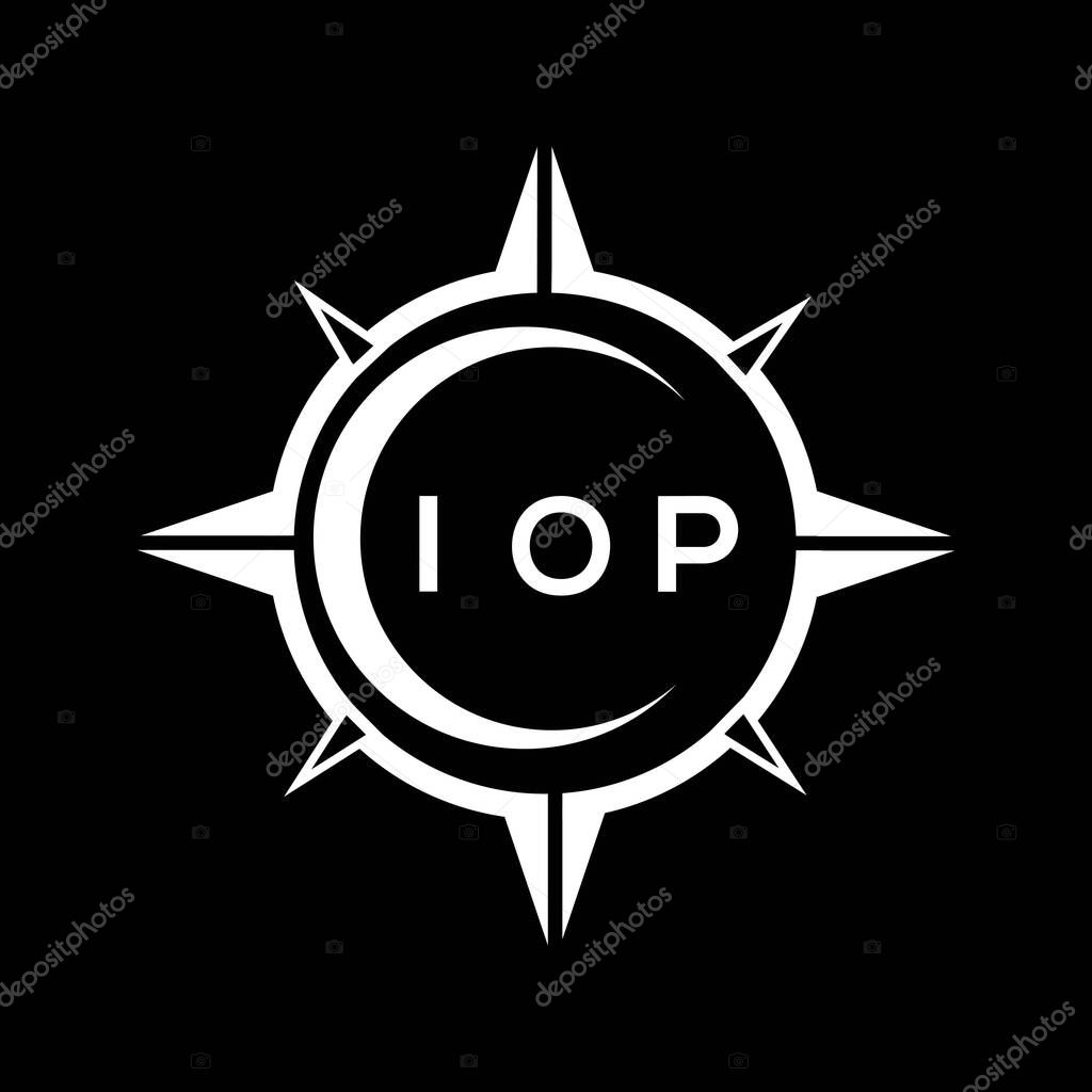 IOP tecnología abstracta círculo configuración logo diseño sobre fondo ...