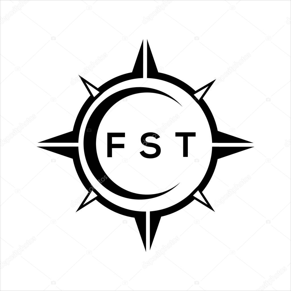 Diseño de logotipo de ajuste de círculo de tecnología abstracta FST ...