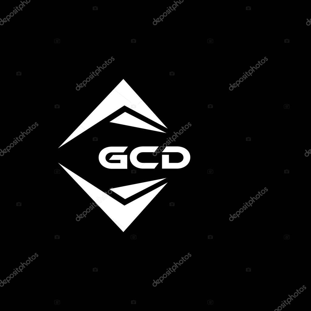 Diseño del logotipo de la tecnología abstracta GCD sobre fondo negro ...