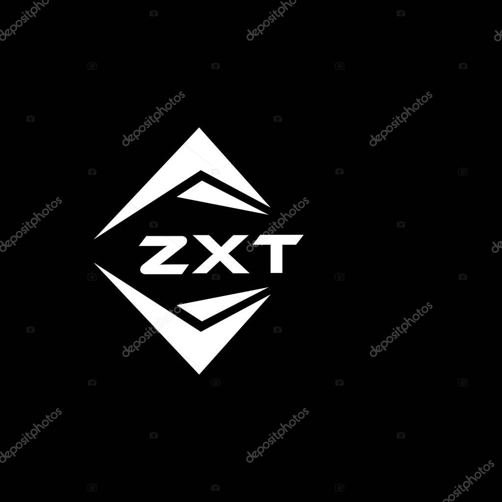 Diseño de logotipo de tecnología abstracta ZXT sobre fondo negro. ZXT iniciales creativas letra ...