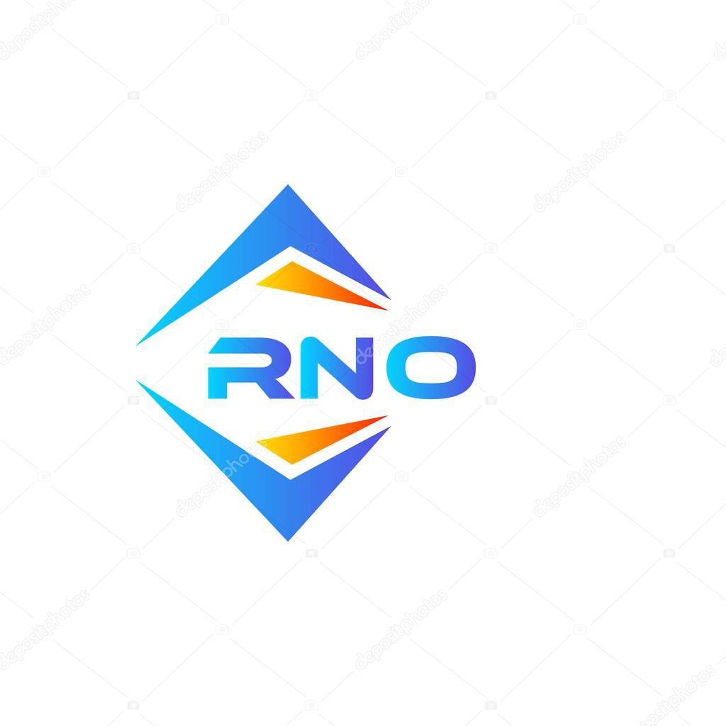 Diseño de logotipo de tecnología abstracta RNO sobre fondo blanco. RNO ...