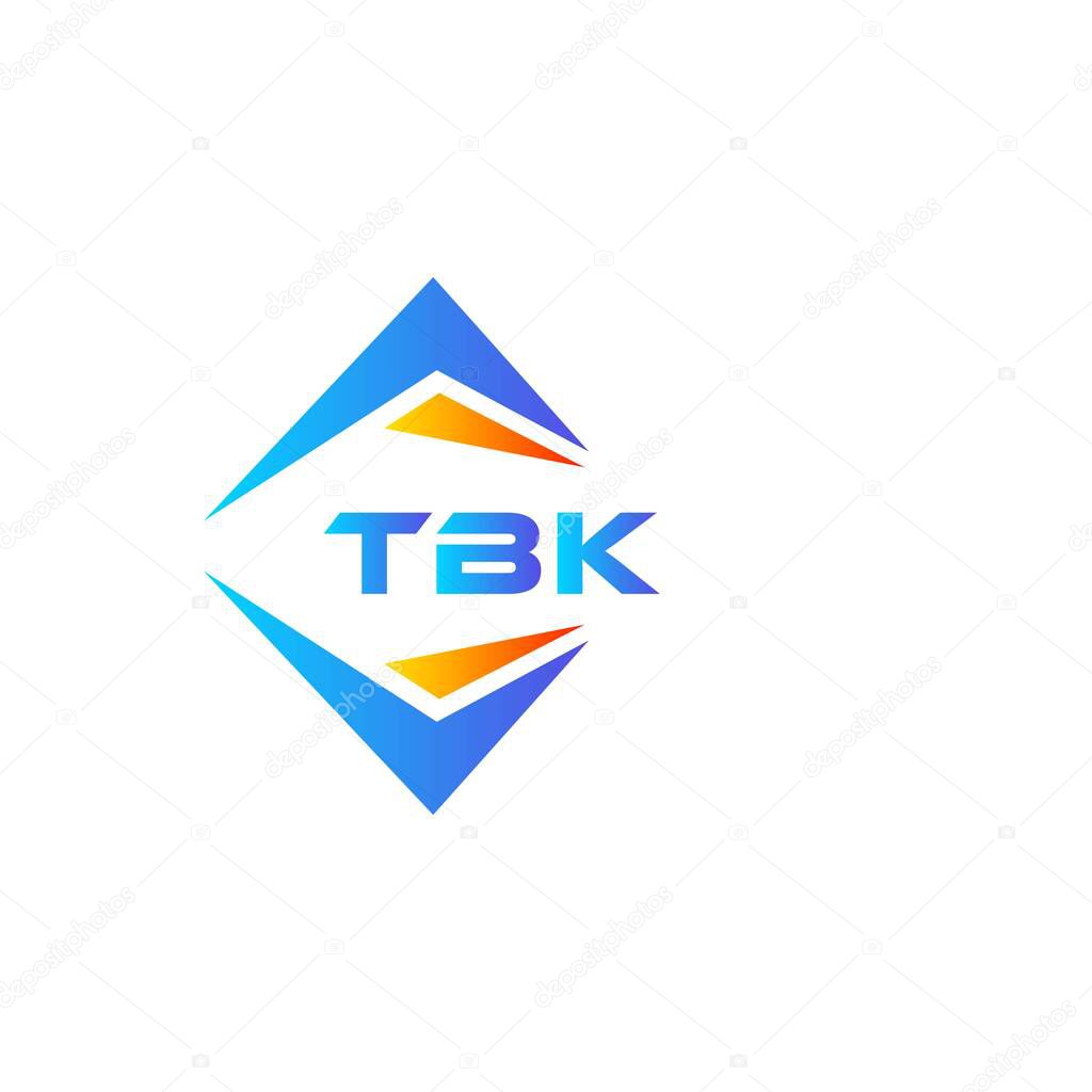 Diseño de logotipo de tecnología abstracta TBK sobre fondo blanco. TBK ...