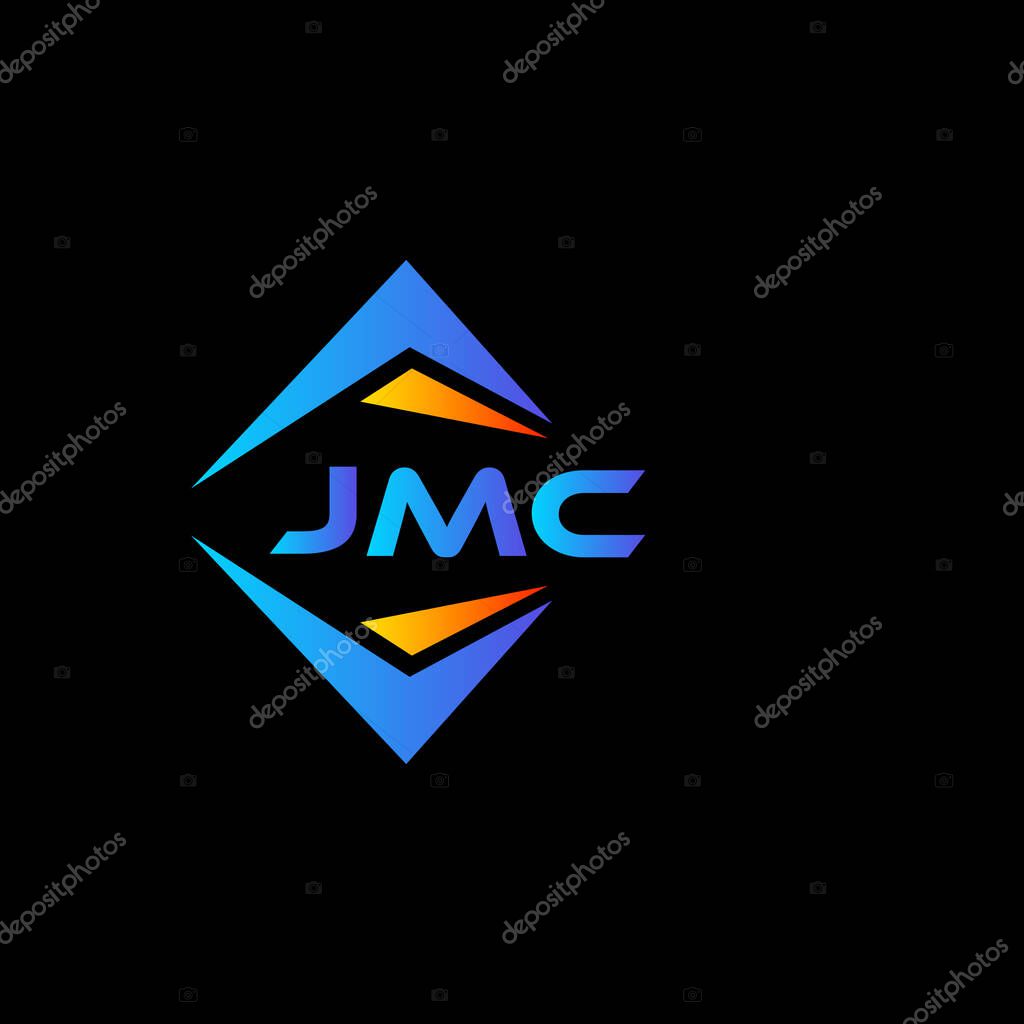 Diseño de logotipo de tecnología abstracta JMC sobre fondo negro. JMC ...