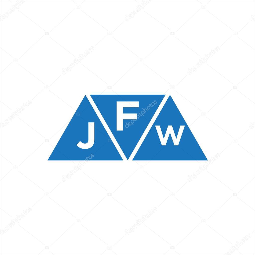Diseño del logotipo en forma de triángulo FJW sobre fondo blanco. FJW ...