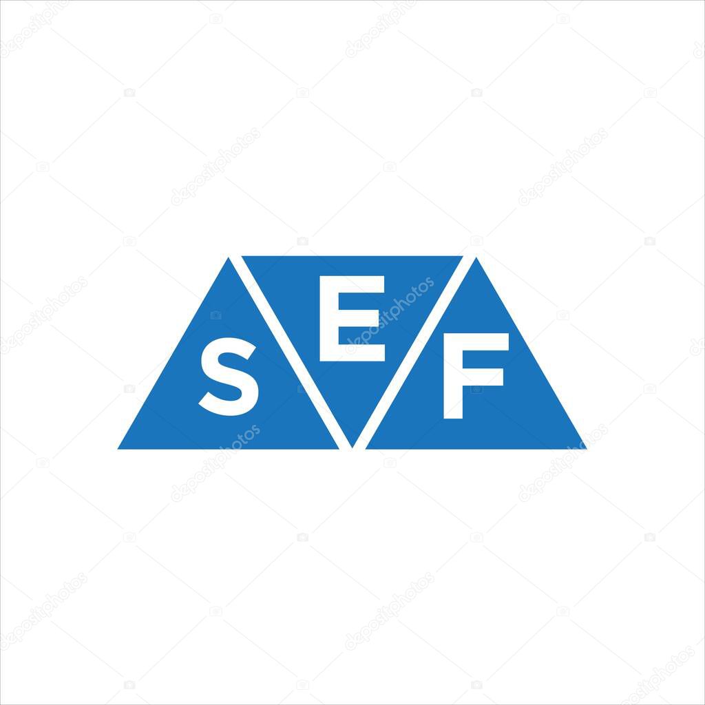 Diseño del logotipo en forma de triángulo ESF sobre fondo blanco. ESF ...