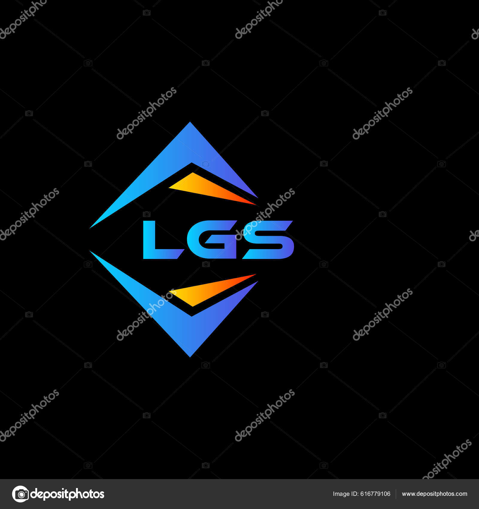 Lgs Abstract Technology Logo Design Black Background Lgs Creative Initials Stock Vector Image by ...