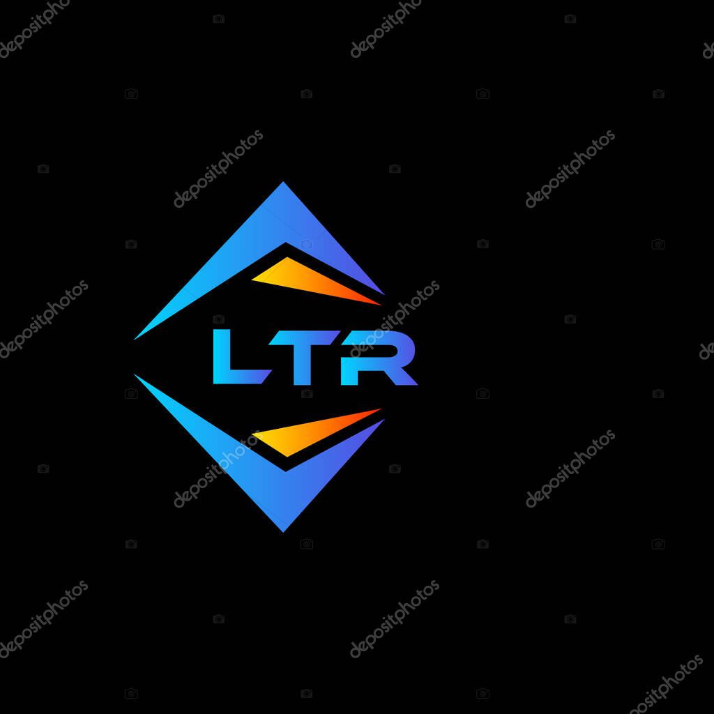 LTR diseño de logotipo de tecnología abstracta sobre fondo negro. LTR ...