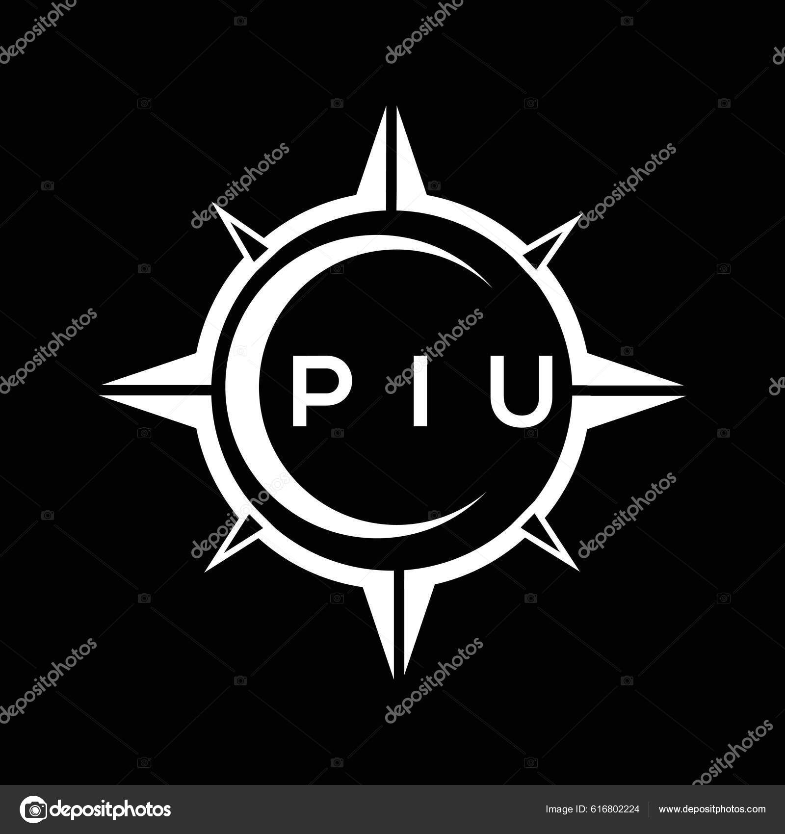 Piu Abstract Technology Circle Setting Logo Design Black Background Piu ...
