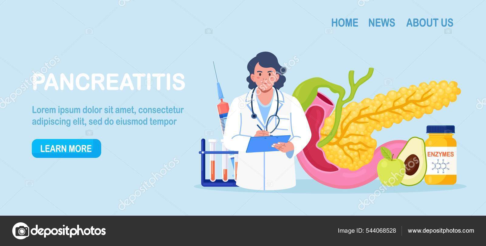 Pancreatitis Concept Gastroenterologist Diagnose Pancreas Inflammation ...
