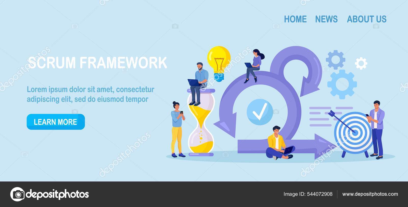 Scrum Framework Concept Scrum Process Diagram Agile Software ...