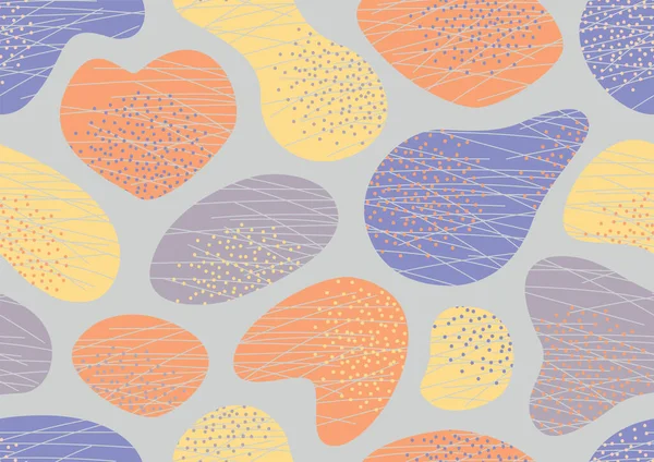 Various Modern Free Form Shapes Doodle Objects Seamless Pattern Trendy ...
