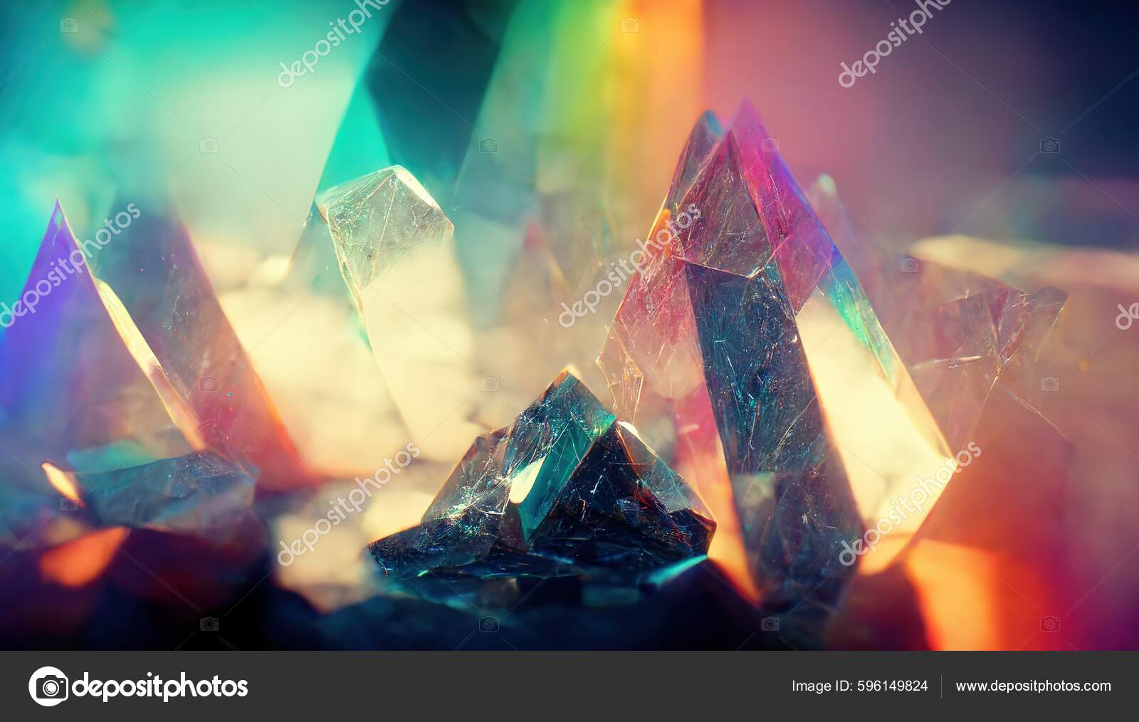 Shiny Glass Crystals Prisms Color Spectrum Rays Abstract Rainbow Color ...