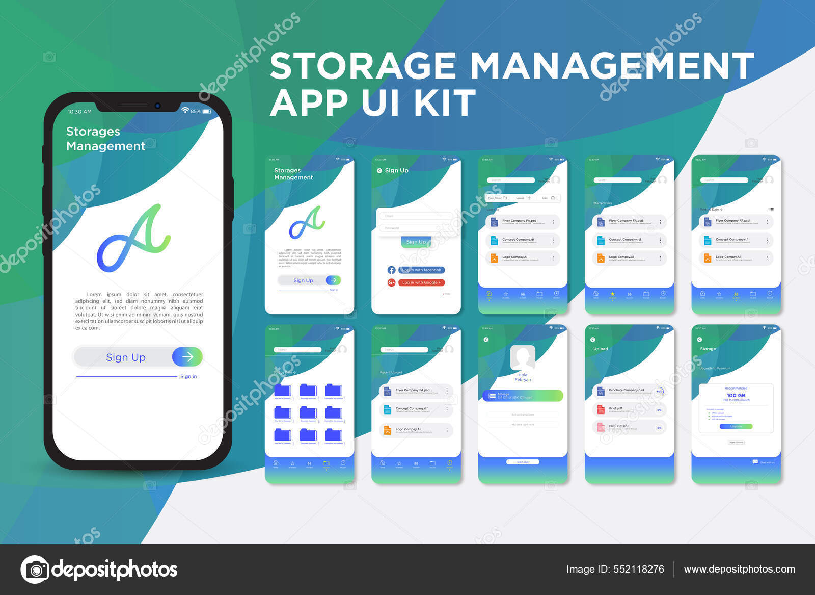 Storage Management App Kit Template Stock Vector by ©MazDesign1035 ...