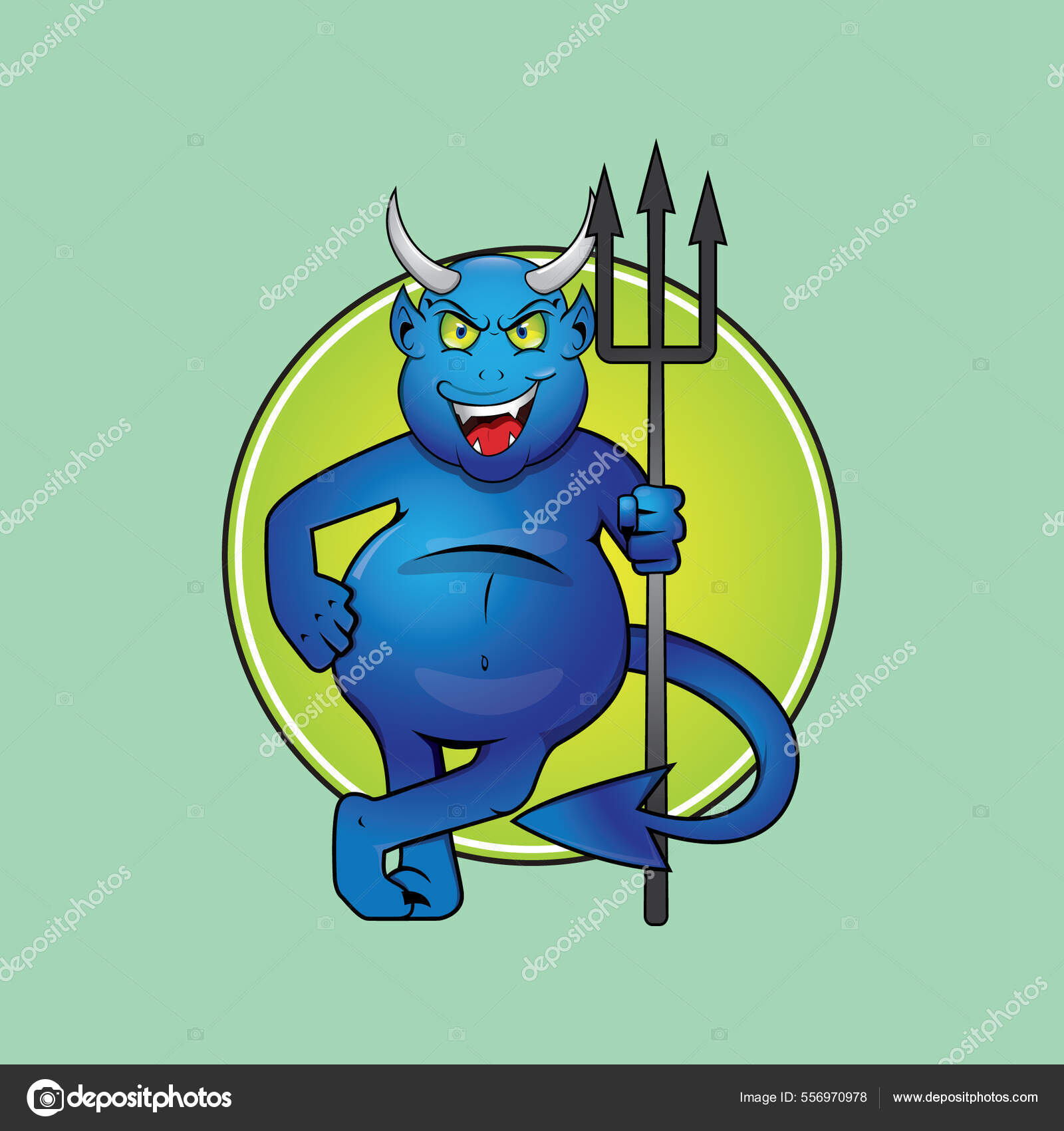 Big Blue Giant Devil Stock Vector Image by ©MazDesign1035 #556970978