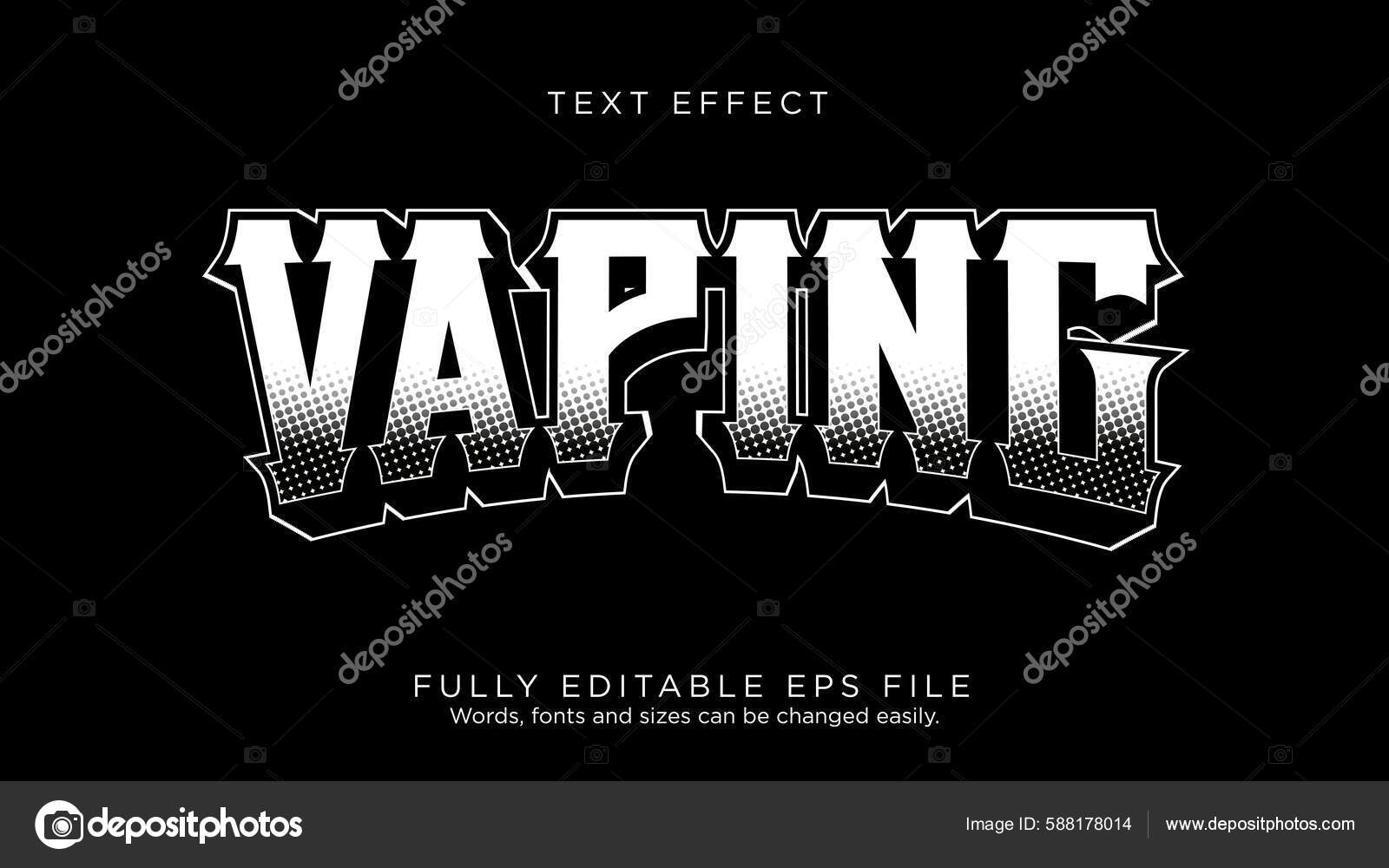 Vaping Logo Text Effect Font Type Vector de stock #588178014 de ...