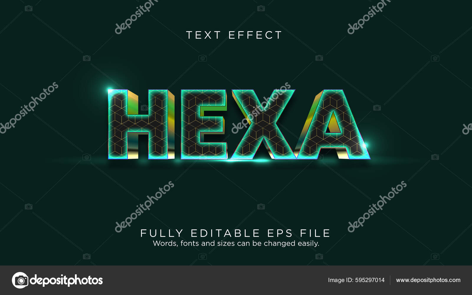 Hexa Pattern Text Effect Font Type Vector de stock por ©MazDesign1035 ...