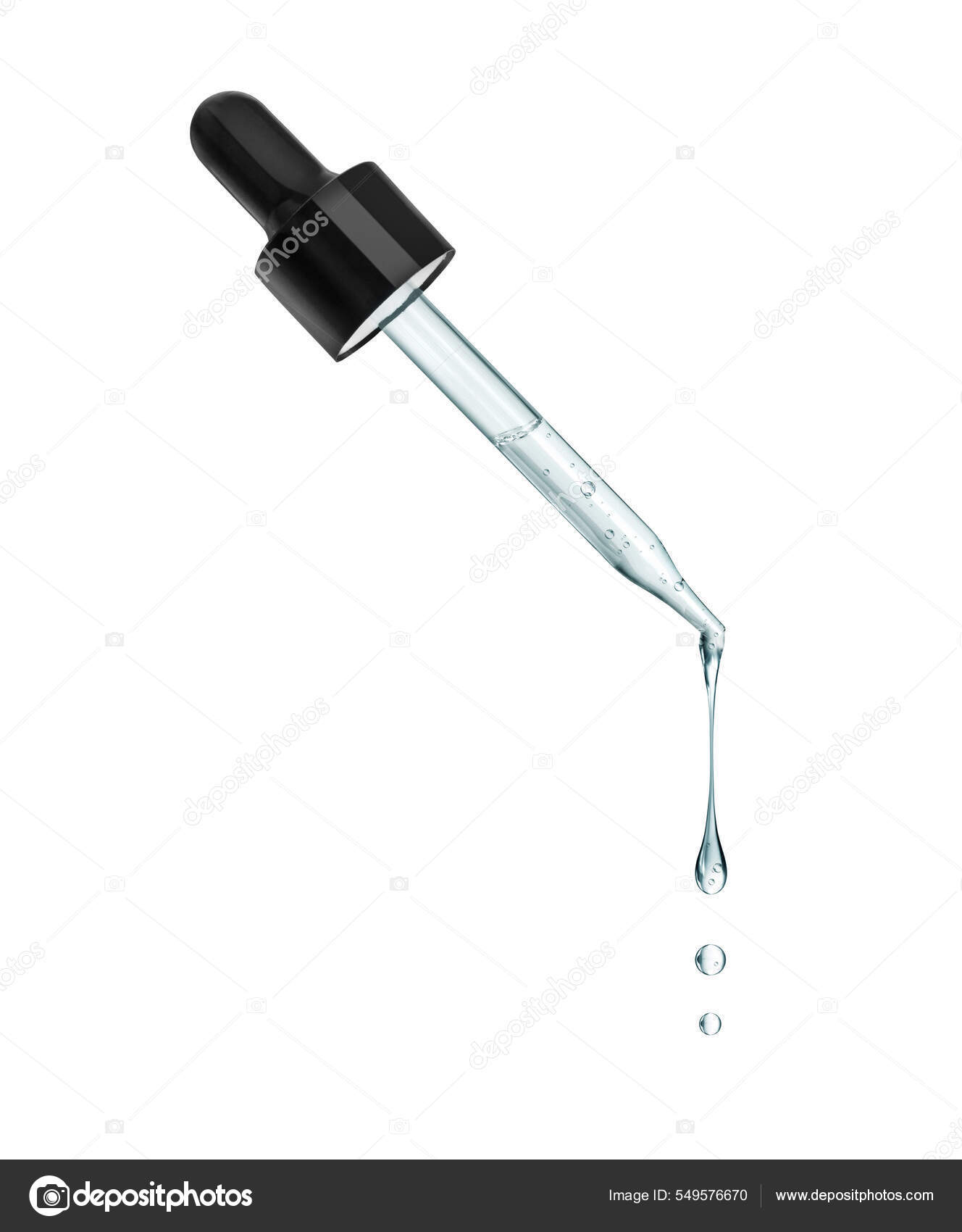 Drops Drip Cosmetic Pipette Isolated White Background — Stock Photo ...