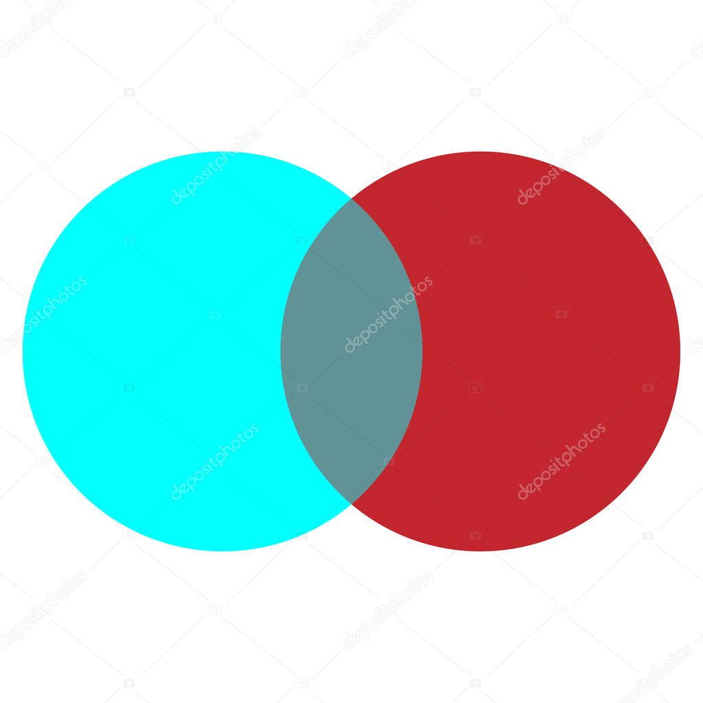 Intersección de círculos en estilo plano. Círculo empresarial. Elemento ...