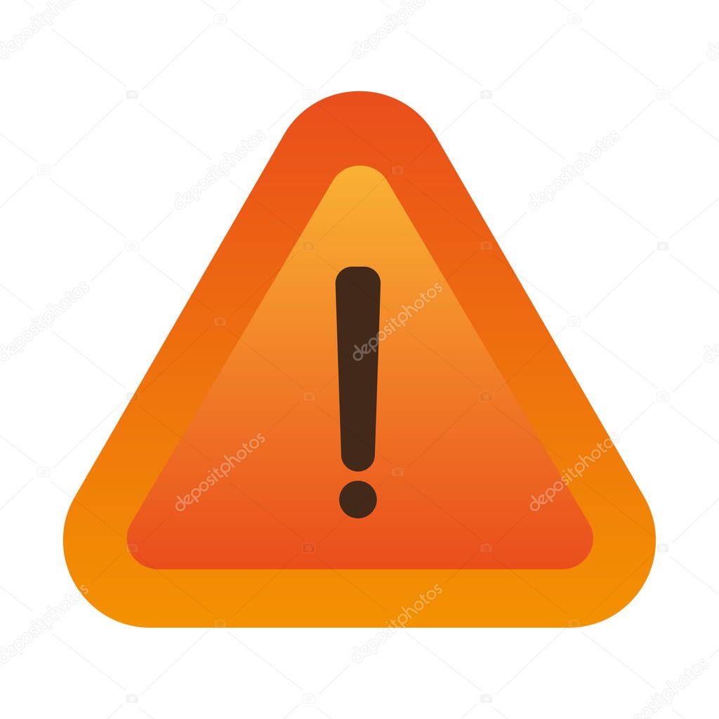 signo de exclamación del triángulo naranja. Señal de atención. Mensaje ...