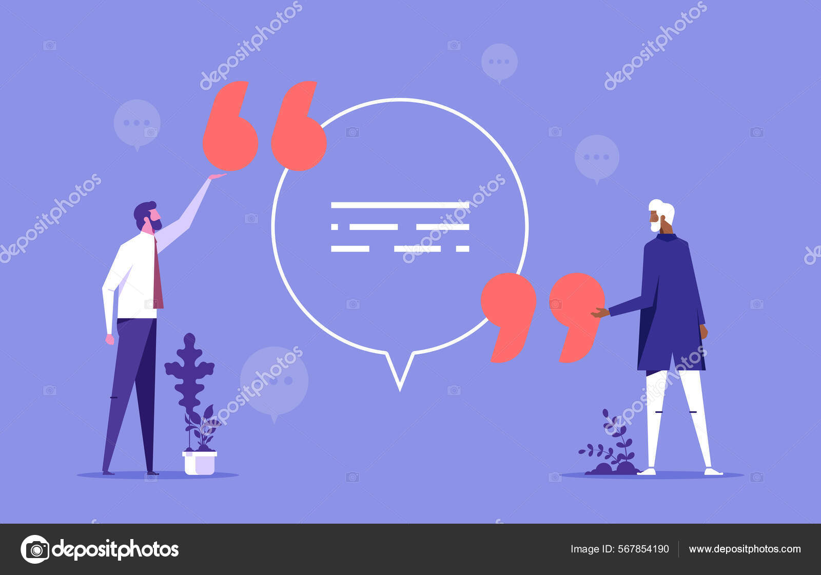 Quote Vector Illustration Punctuation Quotation Mark Persons Concept ...