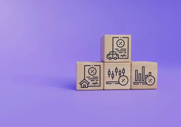 Three Vertically Standing Wooden Blocks Front View Blocks Display Icons ...